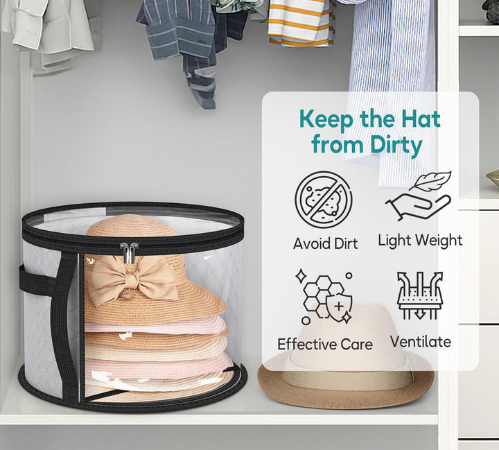Clear PVC & Collapsible Hat Storage Box Organizer Bucket Transparent H ...